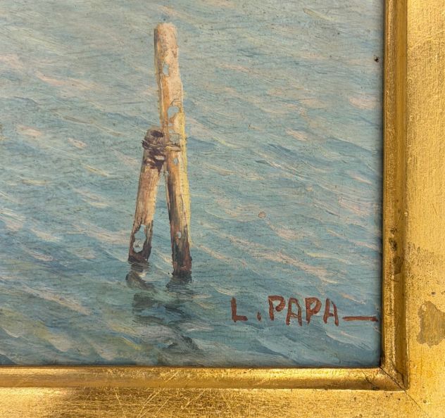 L Papa pittore quadro olio Veduta da Mergellina - Annunci Firenze