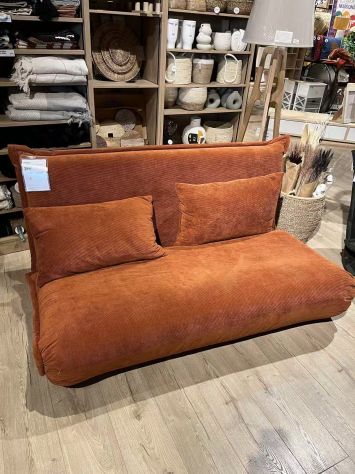 Divano letto Maisons du Monde – Velluto a coste arancione - Annunci Roma