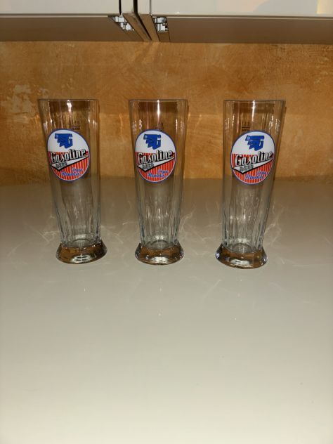 SERVIZIO DA 3 BICCHIERI NUOVI,PERFETTI,UGUALI,ORIGINALI MARCA”GASOLINE ...