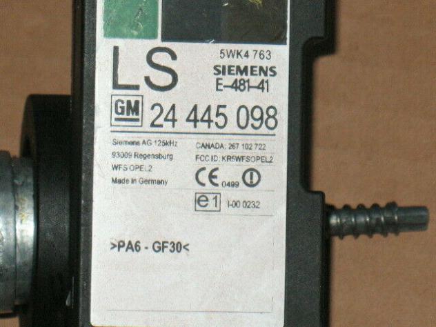 24445098 Blocchetto accesione opel astra corsa zafira 24445098 5wk4763 ...