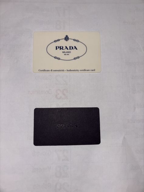 CERTIFICATO AUTENTICITÀ+CARTELLINO ORIGINALI FIRMATI”PRADA”MADE IN ...