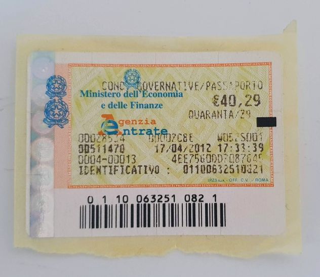 MARCA DA BOLLO DEL VALORE DI 40,29EURO - Annunci Milano