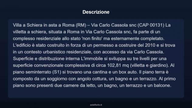 Immobile in asta di 102 m², box auto in - Annunci Roma