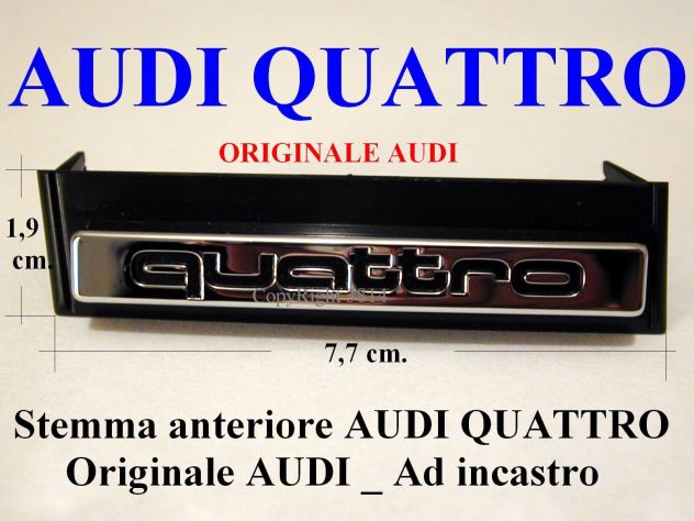 AUDI QUATTRO STEMMA ANTERIORE griglia calandra frontale davanti LOGO ...